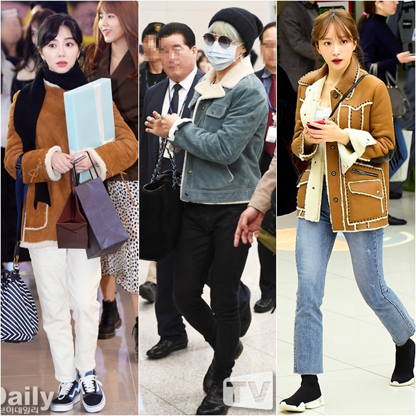 [패션 SCHOOL] 방탄소년단 지민 VS AOA 민아 VS EXID 하니 ‘시어링 재킷’, 2018 겨울 필수 양털 아우터 리스트업 - 셀럽미디어